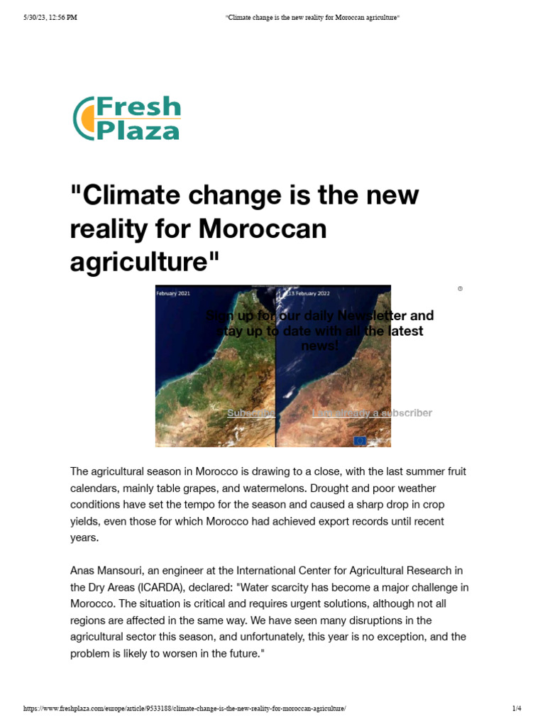 Climate Change Is The New Reality For Moroccan Agriculture | PDF ...