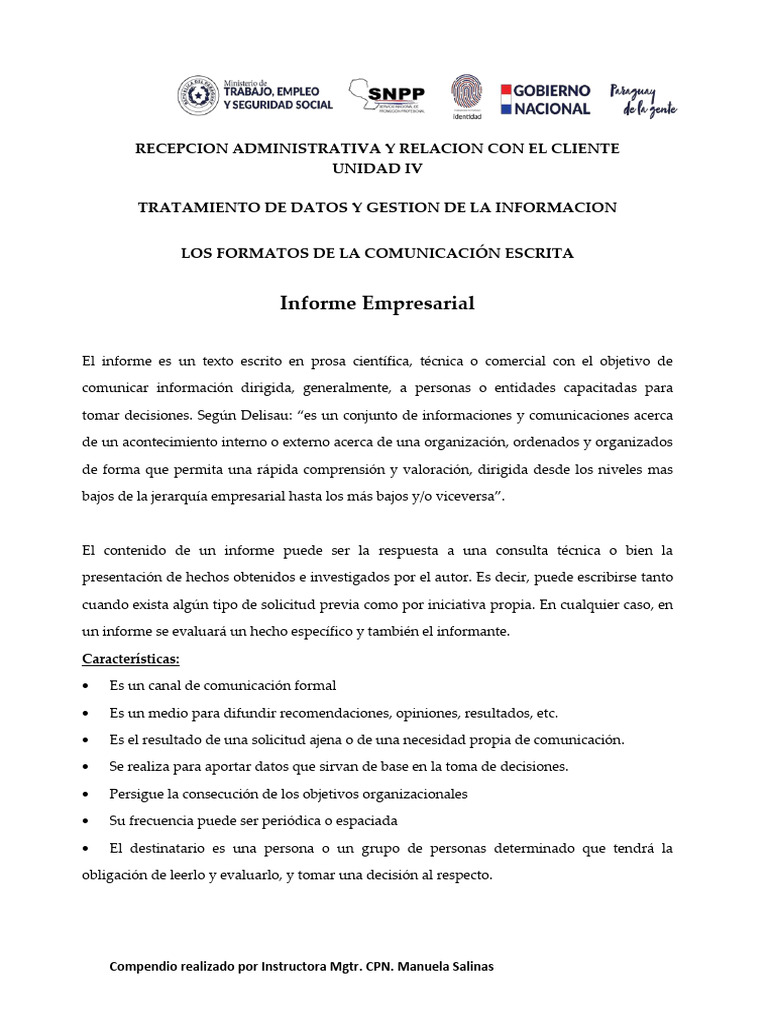 Informe Empresarial | PDF | Comunicación | Business