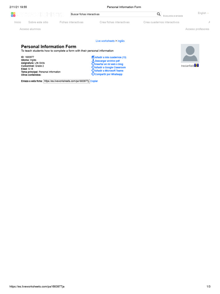 Personal Information Form | PDF | Internet | Software de la aplicacion