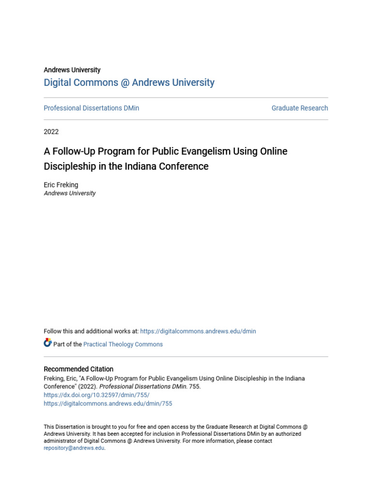 A Follow-Up Program For Public Evangelism Using Online Disciplesh | PDF | Disciple (Christianity ...