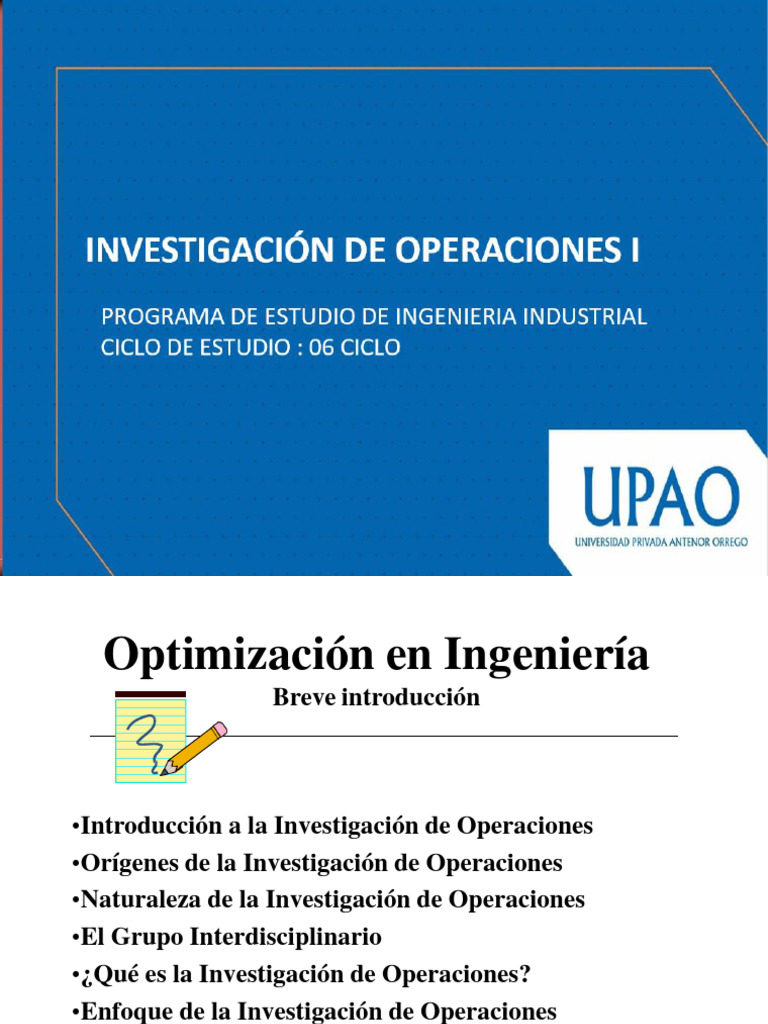 Seman 1 - Inope 1-Curso Metodos Cuantitativos para Ingenieros Parte I ...