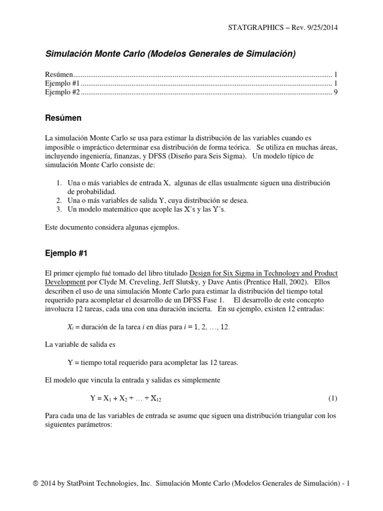 17 Simulación Monte Carlo (Modelos Generales de Simulación) | PDF ...