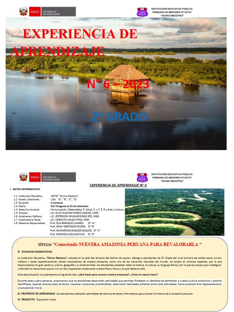 Experiencia de Aprendizaje No. 6 | Descargar gratis PDF | Aprendizaje | Sustracción