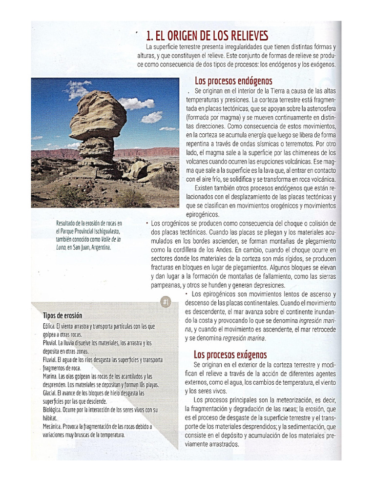 Origen de Los Relieves. | PDF