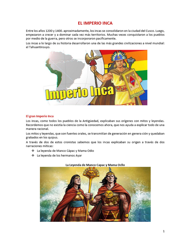 El Imperio Inca | PDF | Imperio Inca