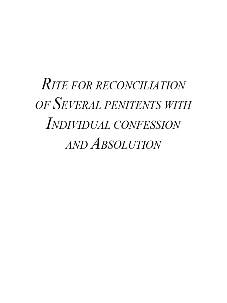 Rite of Reconciliation | PDF