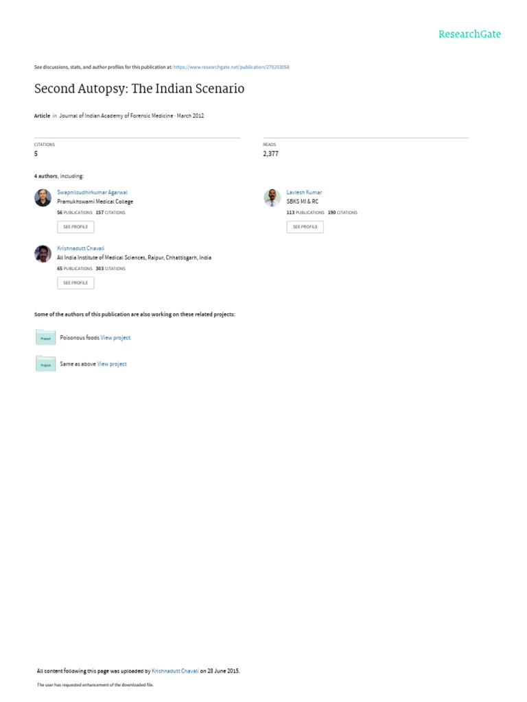 Second Autopsy | PDF | Autopsy | Pathology