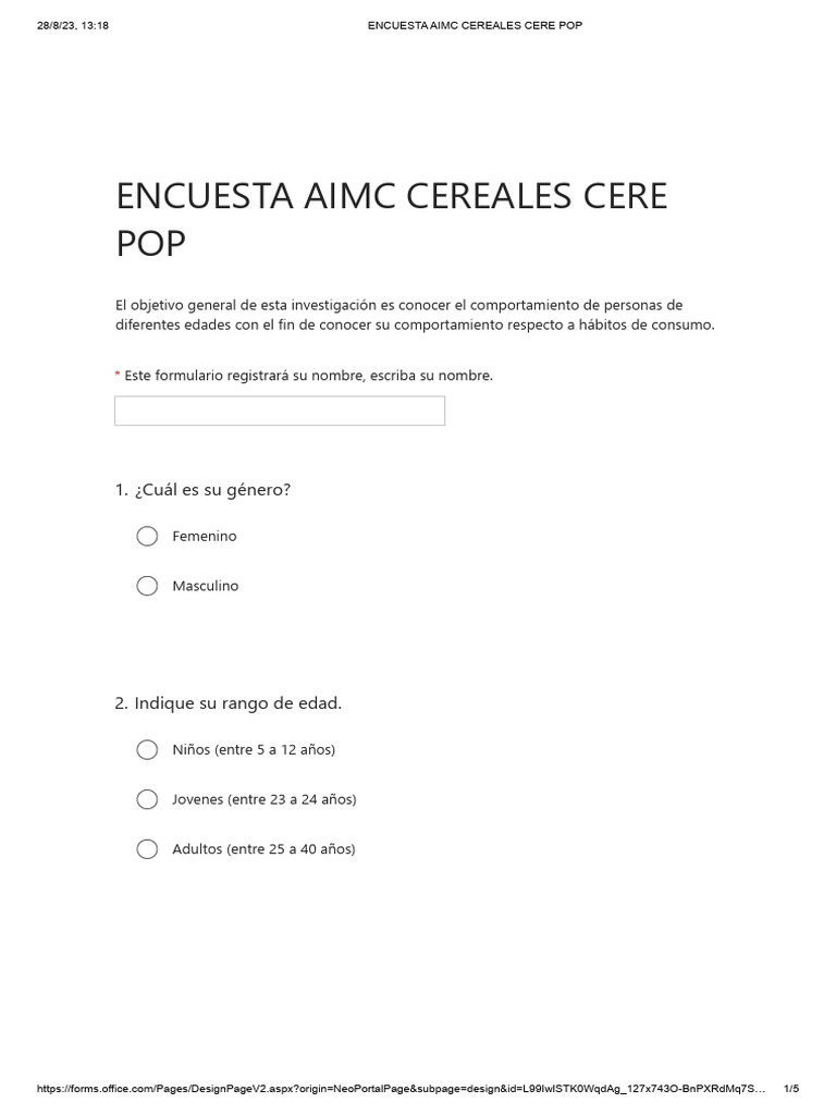 Encuesta Aimc Cereales Cere Pop | Descargar gratis PDF | Cereales