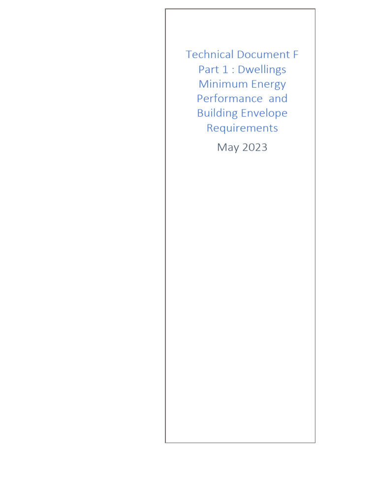 Technical Document F Part 1 Dwellings Minimum Energy Performance Requirements and Building ...