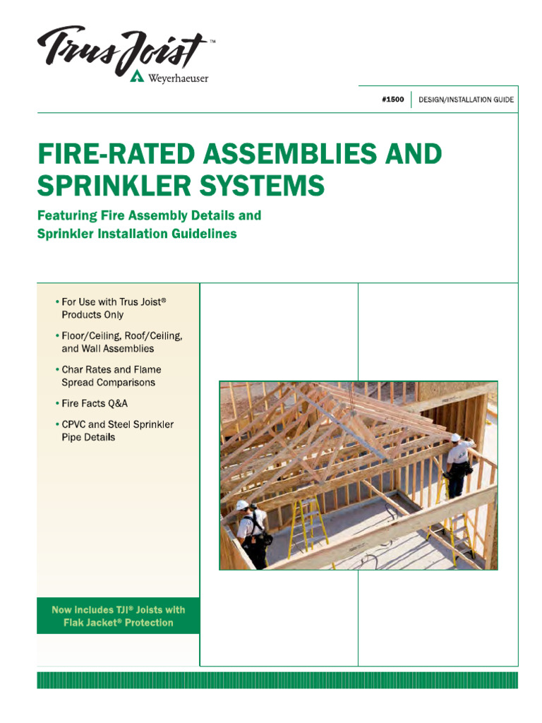 Trus Joist Fire-Rated Assemblies and Sprinkler Systems | PDF