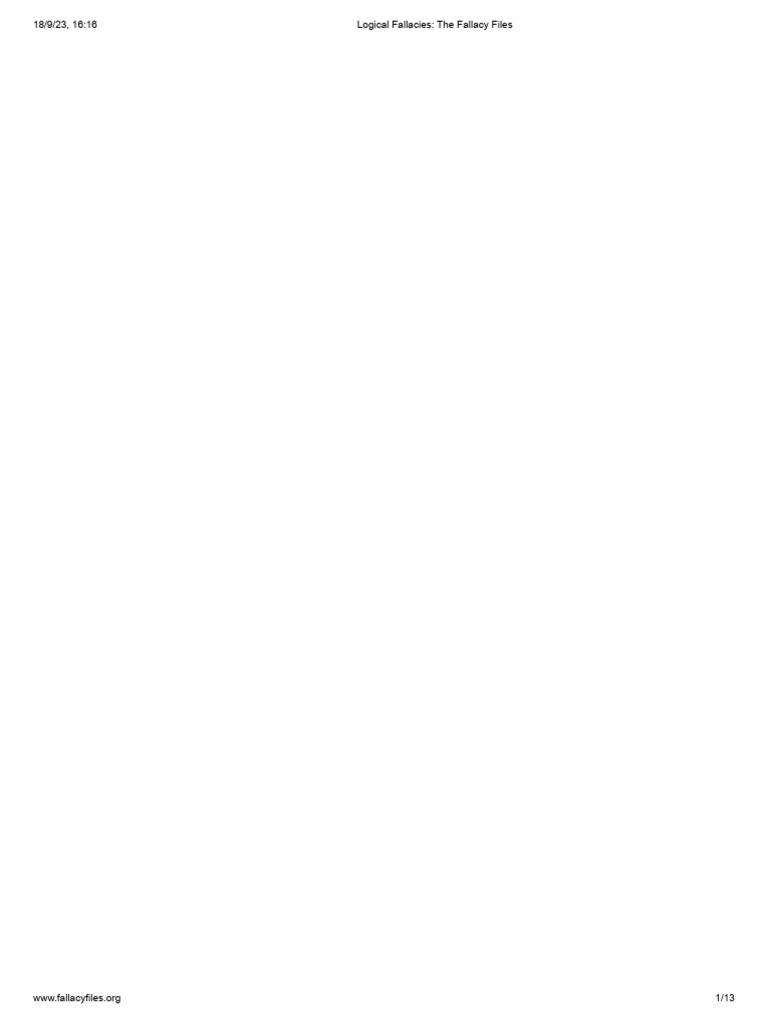 Logical Fallacies - The Fallacy Files | PDF | Prostitution