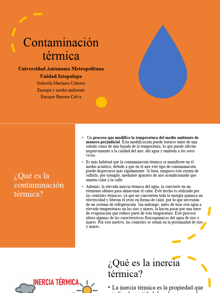 Contaminación Térmica | PDF | Agua | Contaminación