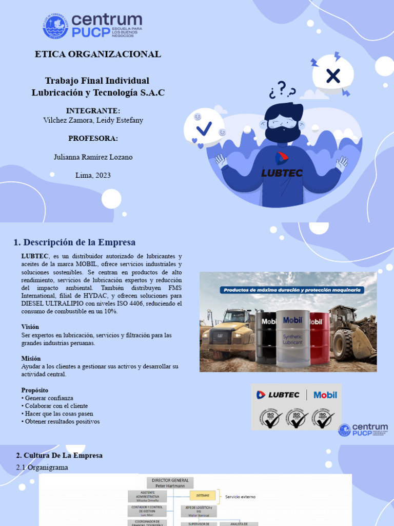 Taf de Etica Organizaciona - Leidy Vilchez | PDF | Business | Gestión de recursos humanos