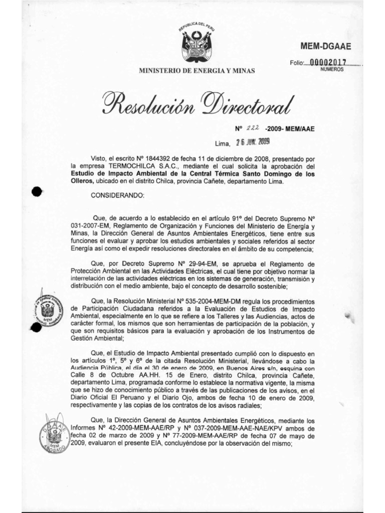 R.D. #222-2009-Mem-Aae | Descargar gratis PDF | Dióxido de carbono ... R.D. #222-2009-Mem-Aae | Descargar gratis PDF | Dióxido de carbono ...