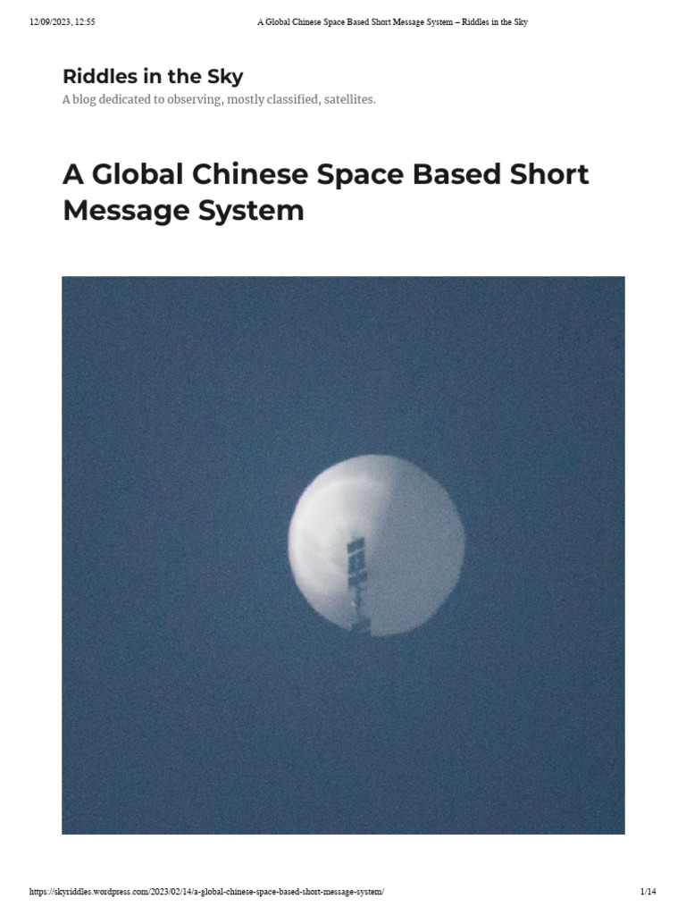 Chinese Space Messages | PDF | Satellite | Outer Space
