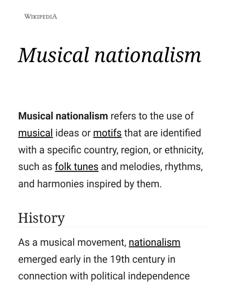 Musical Nationalism - Wikipedia | PDF | Performing Arts | Classical Music
