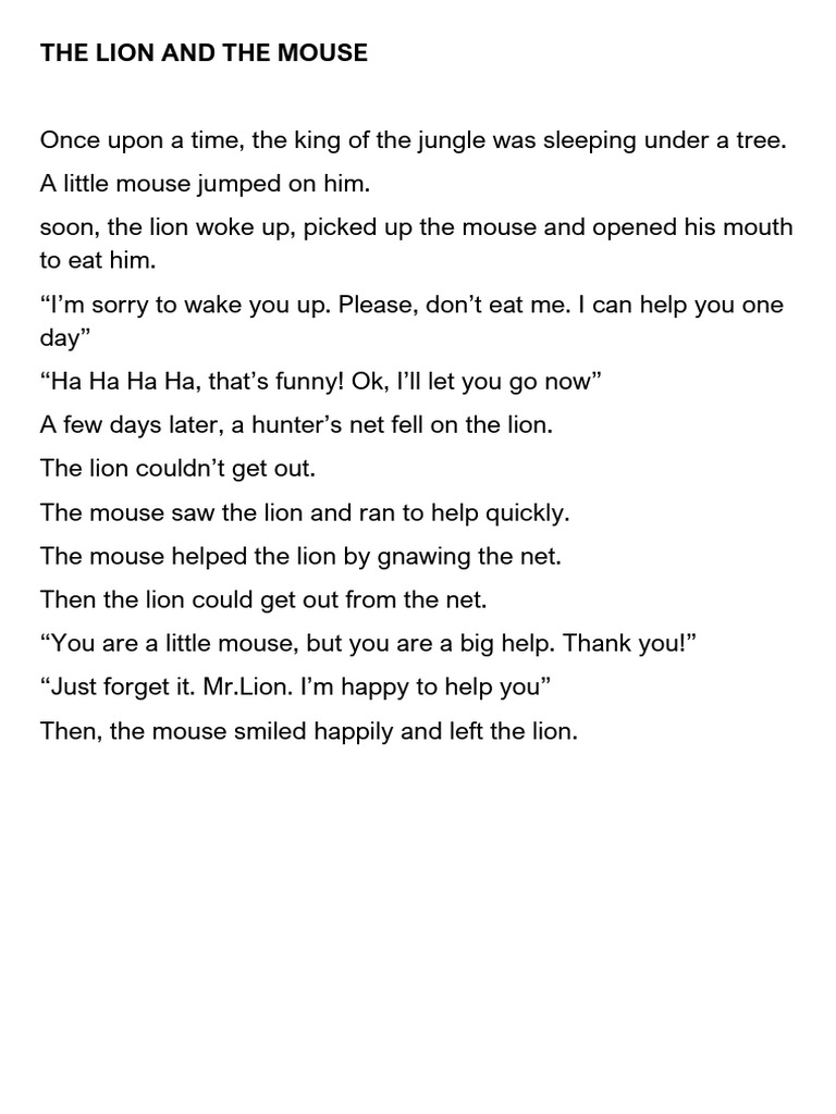The Lion and The Mouse | PDF