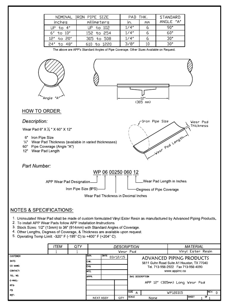 Drawing Wear Pad 12 Inch | PDF