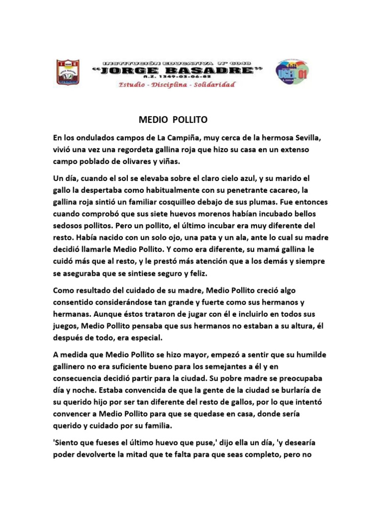 Lectura Medio Pollito para Maraton de Lectura12 | PDF | Pollo