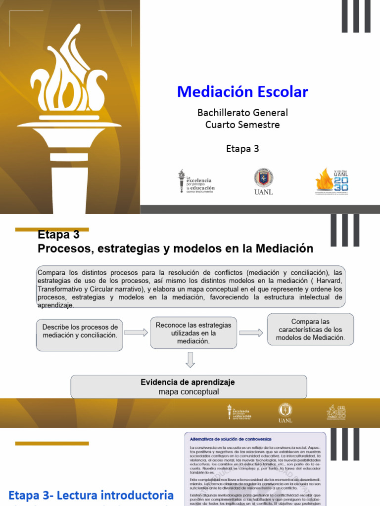 Presentación Mediación Escolar-Etapa 3 | PDF | Mediación | Aprendizaje