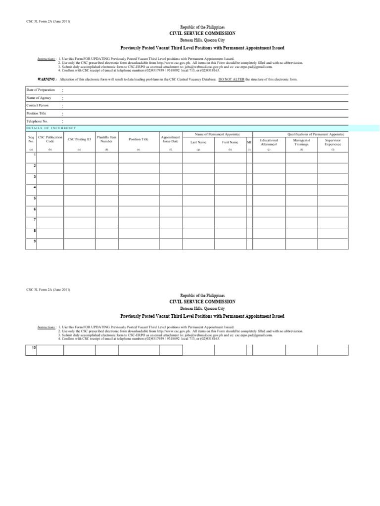 Csc3 Lforms 2 A Pdf Government Information Technology