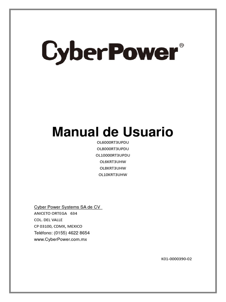 CyberPower K01-0000390-02 UM OL6000-10000RT3UPDU (HW) Es | PDF | Red de ...