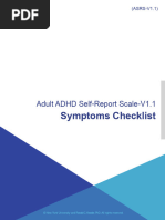 Adult ADHD Self-Report Scale (ASRS-v1.1) Symptom Checklist | PDF ...
