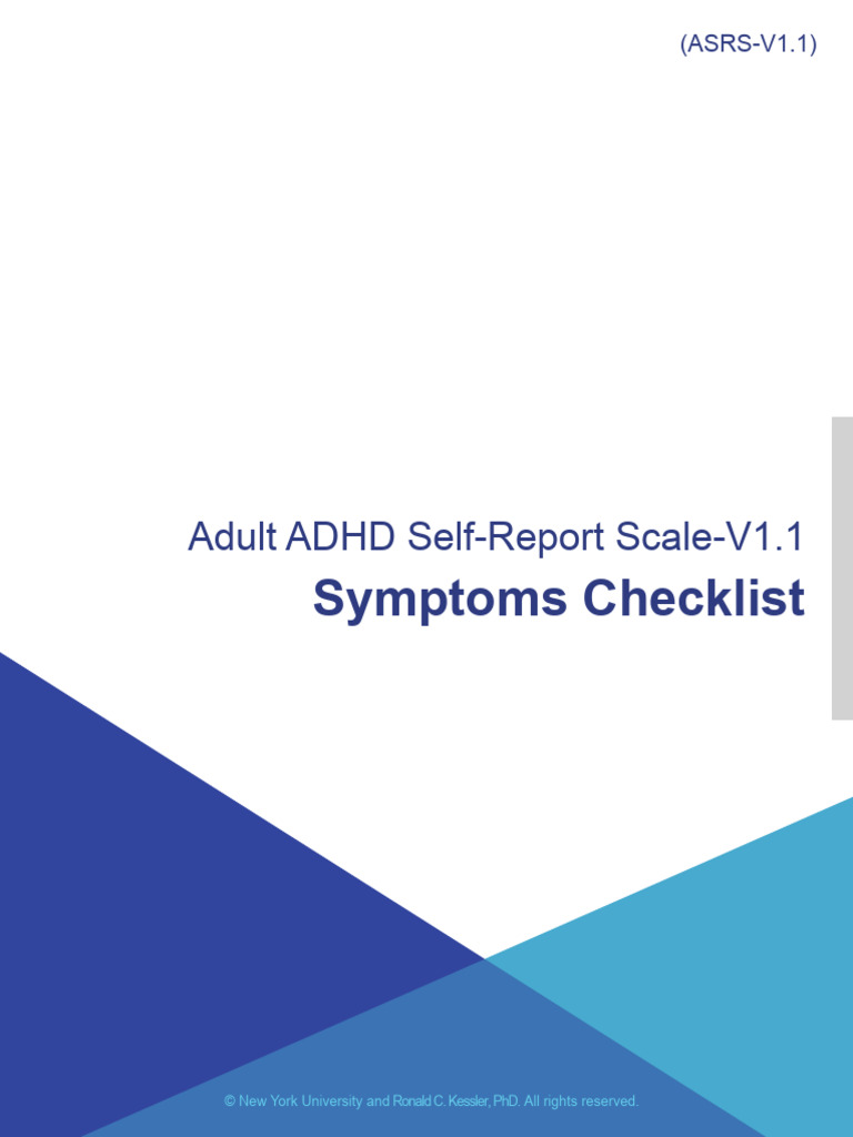 18Q ASRS English | PDF | Attention Deficit Hyperactivity Disorder ...