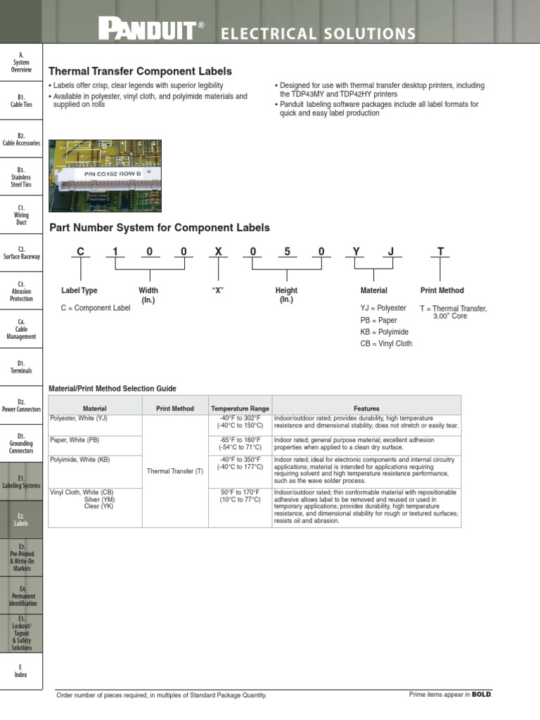 Etiquetas Panduit | PDF | Electrical Wiring | Electrical Connector
