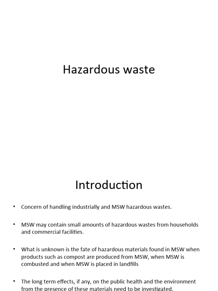 Hazardous Waste | PDF | Waste | Municipal Solid Waste