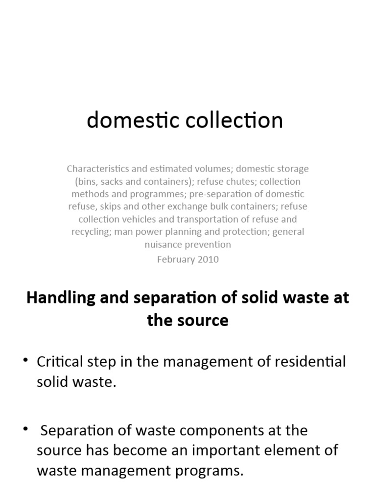 Domestic Solid Waste Collection Methods | PDF | Compost | Municipal ...