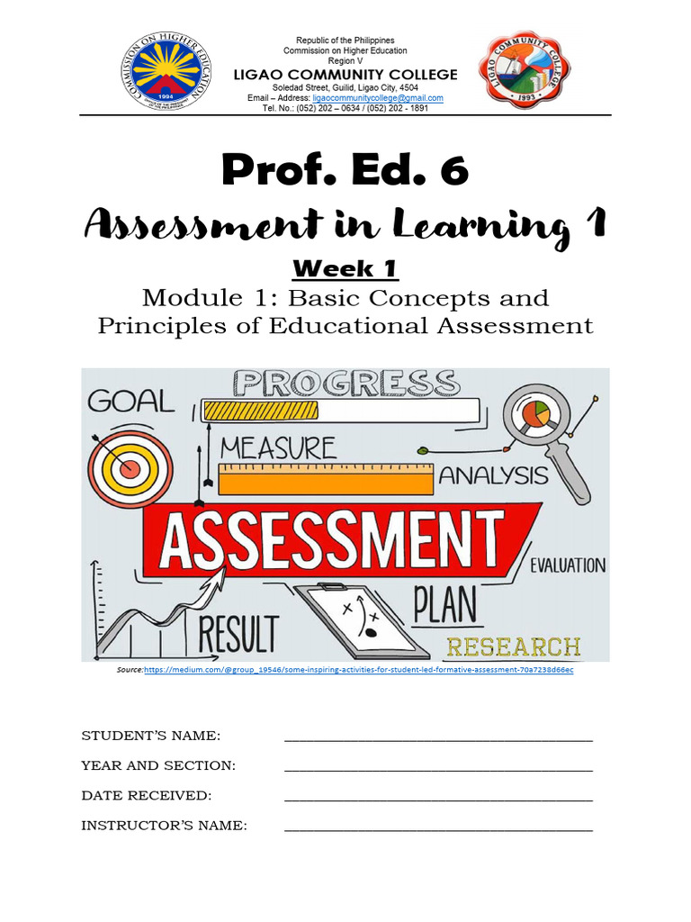 Module 1 Assessment in Learning 1 Week 1 | PDF | Educational Assessment ...