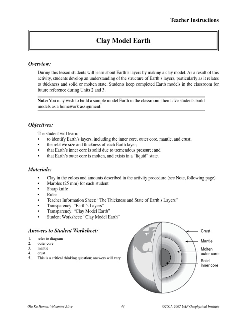 2 2clay Model Earth | PDF | Planetary Core | Earth