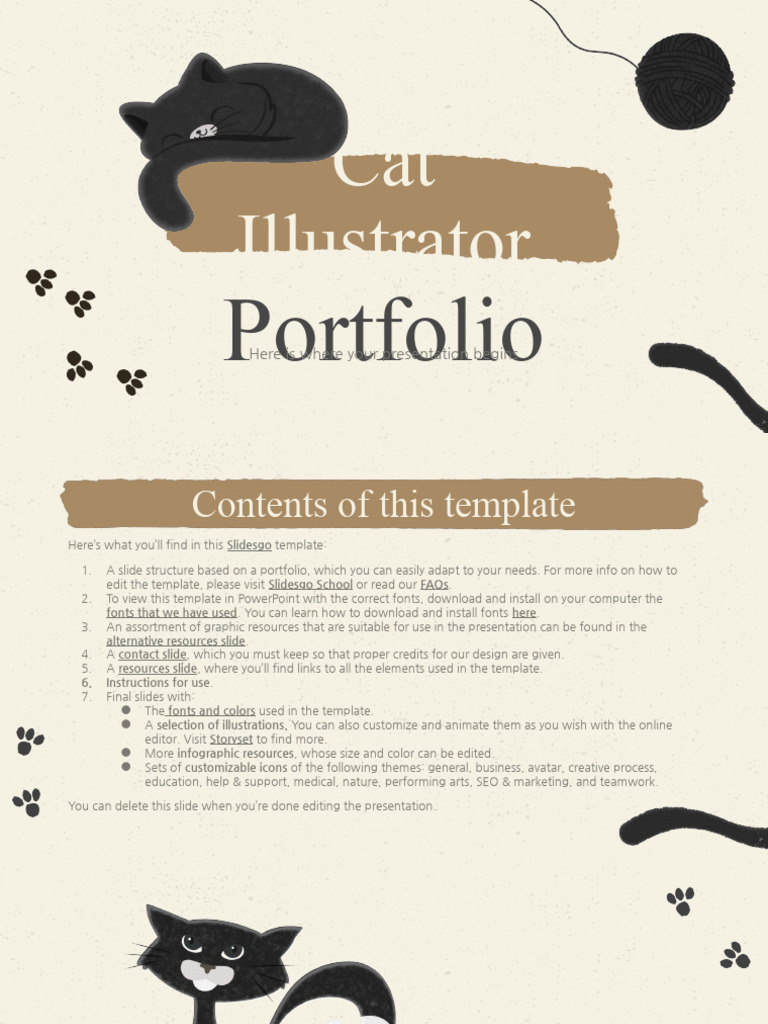 Cat Illustrator Portfolio Template | PDF | Planets | Solar System