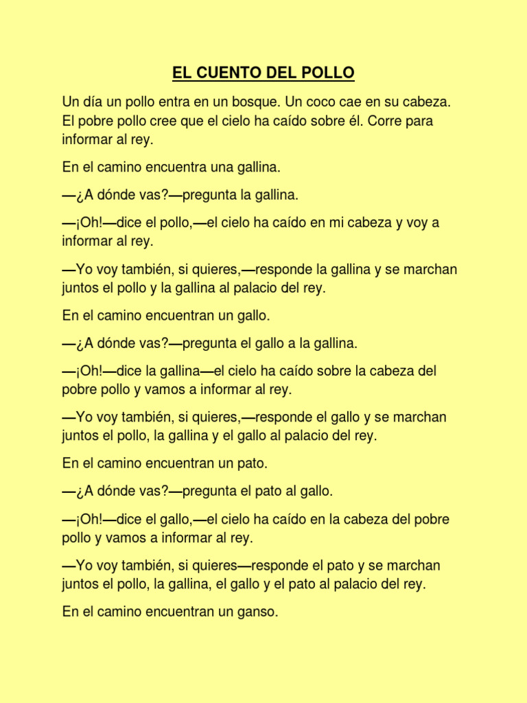 El Cuento Del Pollo Pdf