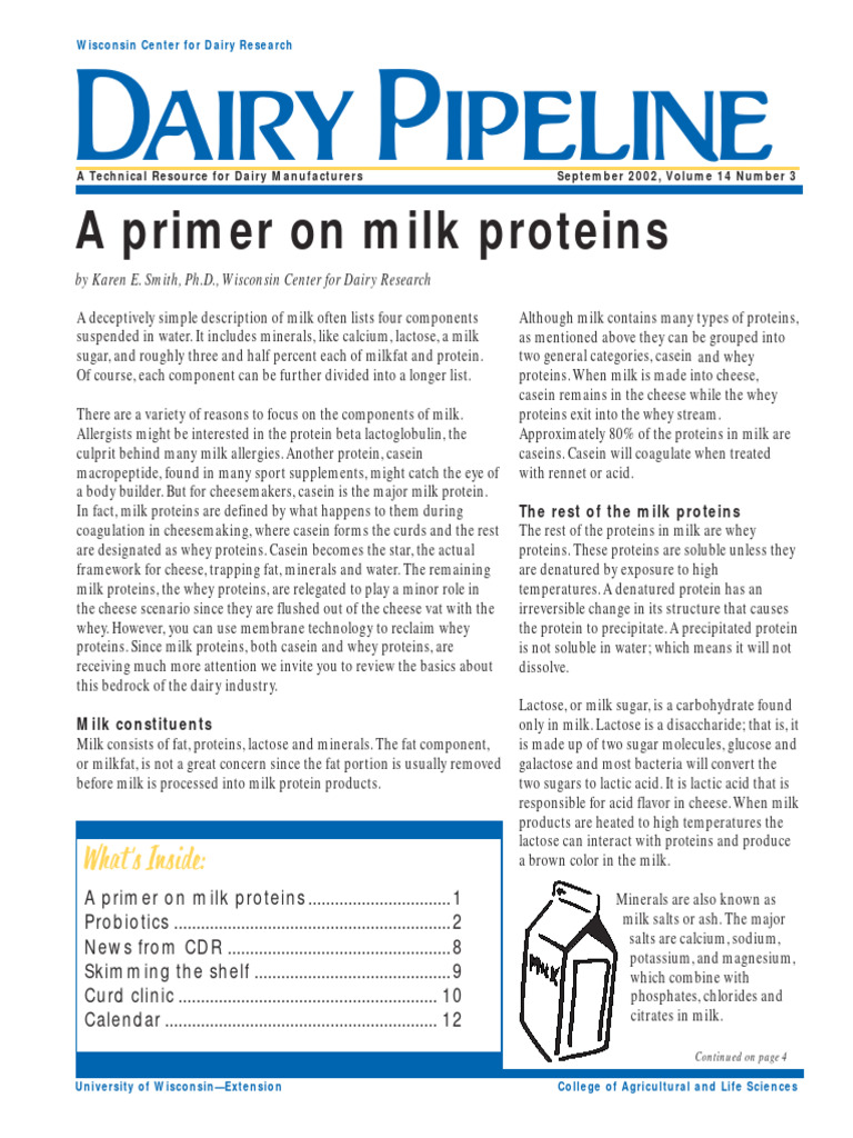Primer Milk Protein Pdf Milk Probiotic