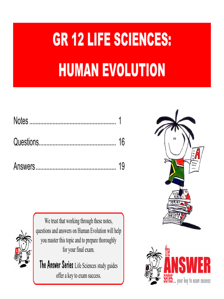 Grade 12 Life Sciences Human Evolution Workbook | PDF | Hominidae | Bipedalism