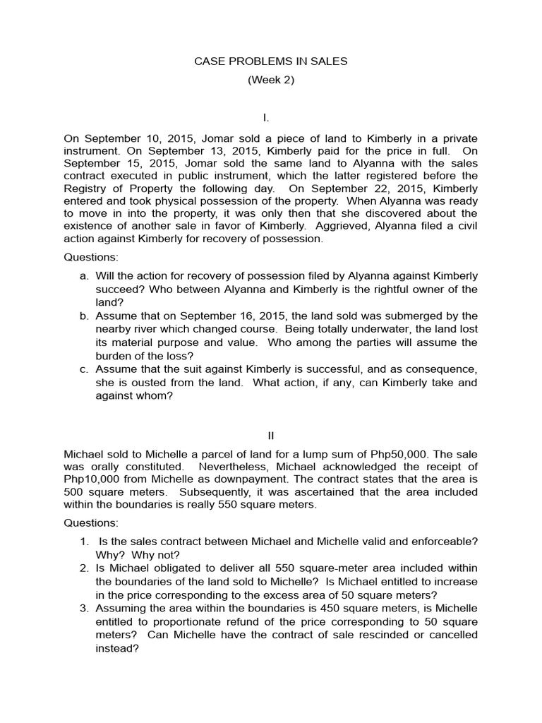 Legal Case Studies in Land Sales | PDF | Private Law | Common Law