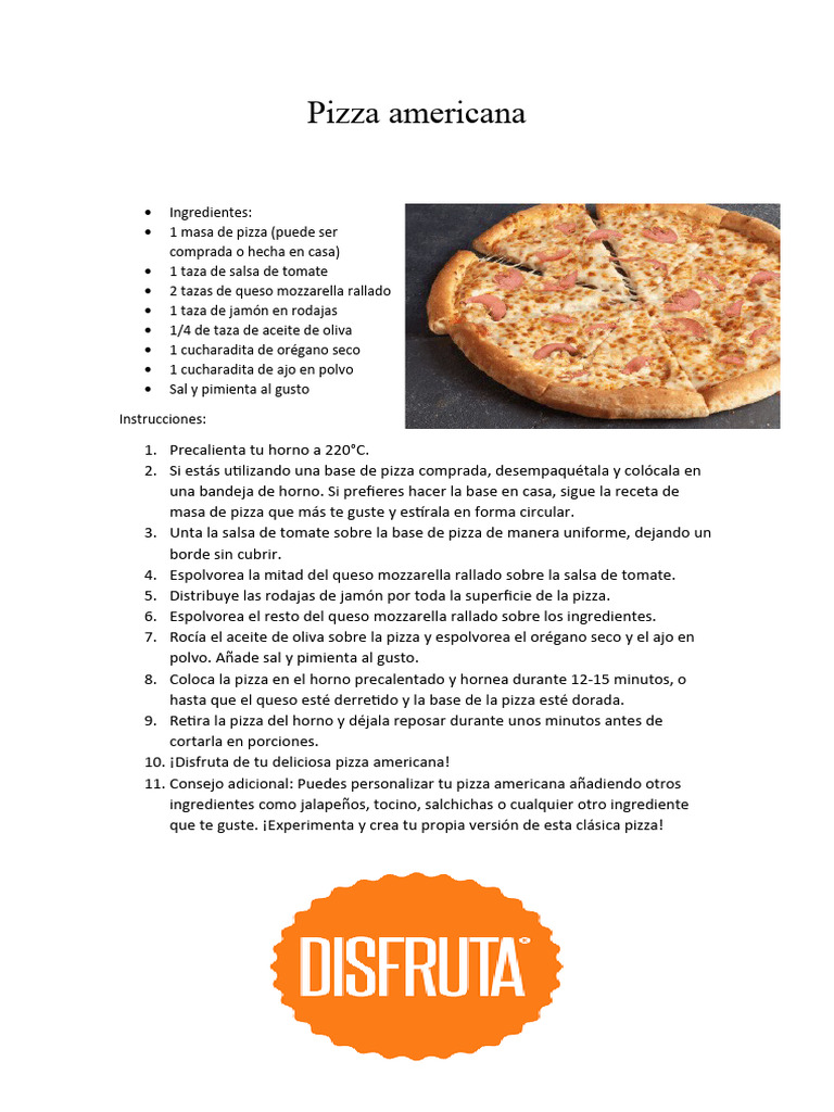 Pizza Americana | PDF