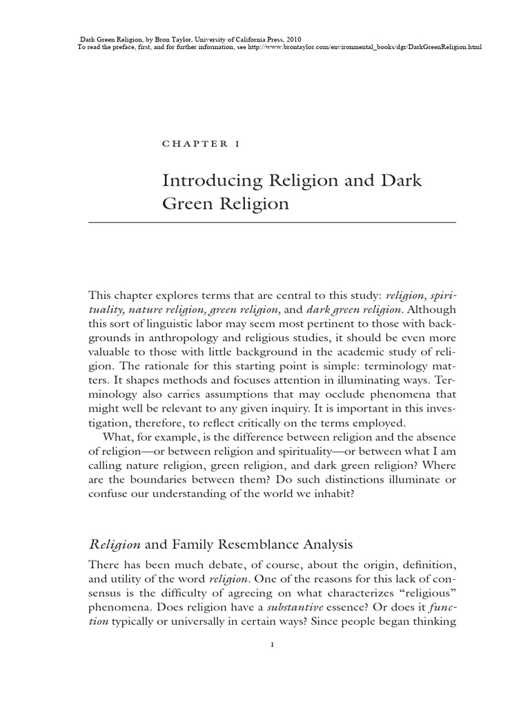 Understanding Dark Green Religion Concepts | PDF | Spirituality ...