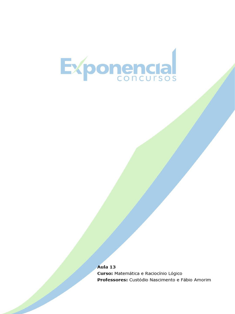 Aula 13 RLM TRF Resolucoes Provas TRF v1 | PDF | Lógica | Matemática