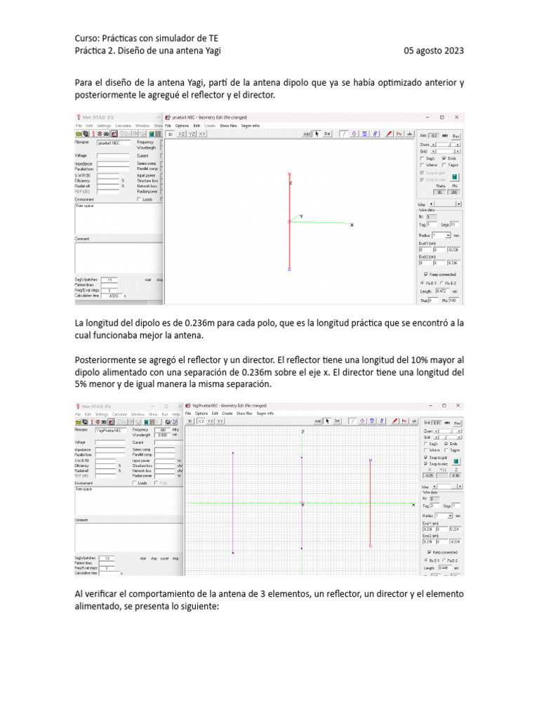 Práctica. Diseño de Una Antena Yagi | PDF