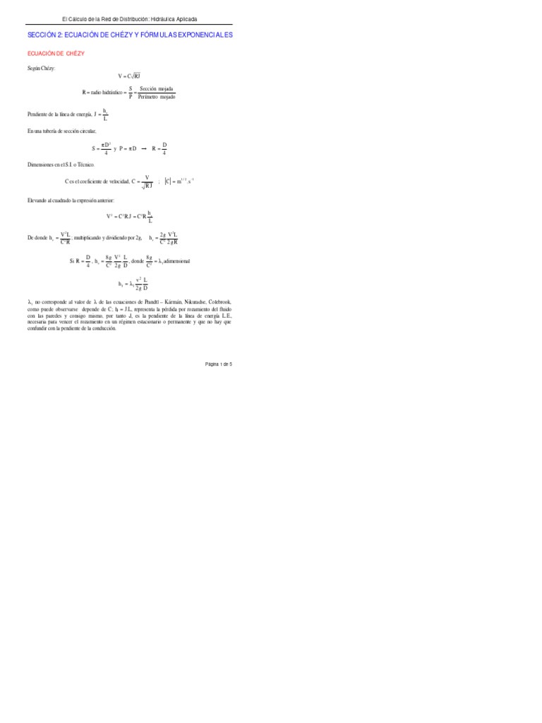 Chezy - PDF - Chezy | PDF | Ingeniería Química | Ingeniero civil