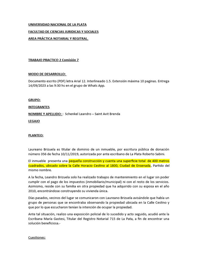 Trabajo Practico Com7 | PDF | Bienes raíces