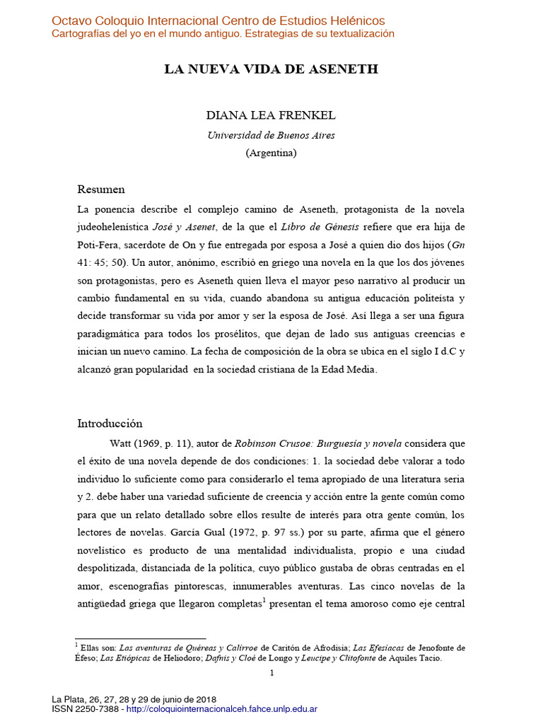 Aseneth: Transformación y Fe | PDF | Novelas | Jacob