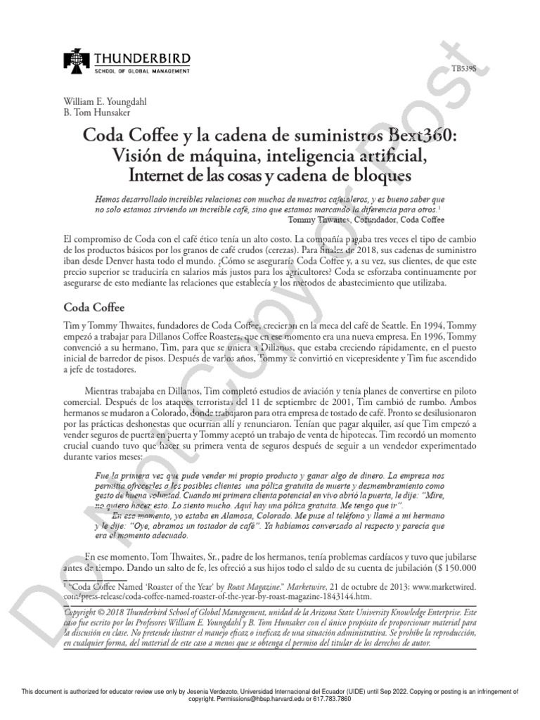 Coda Coffee y La Cadena de Suministros Bext 360 | PDF | café | Internet ... Coda Coffee y La Cadena de Suministros Bext 360 | PDF | café | Internet ...
