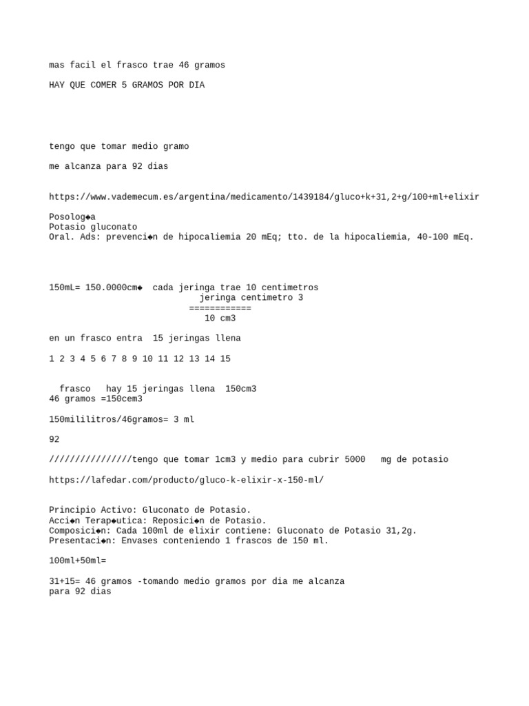 ZZZZZ POTASIO | PDF | Dieta y nutrición | Química