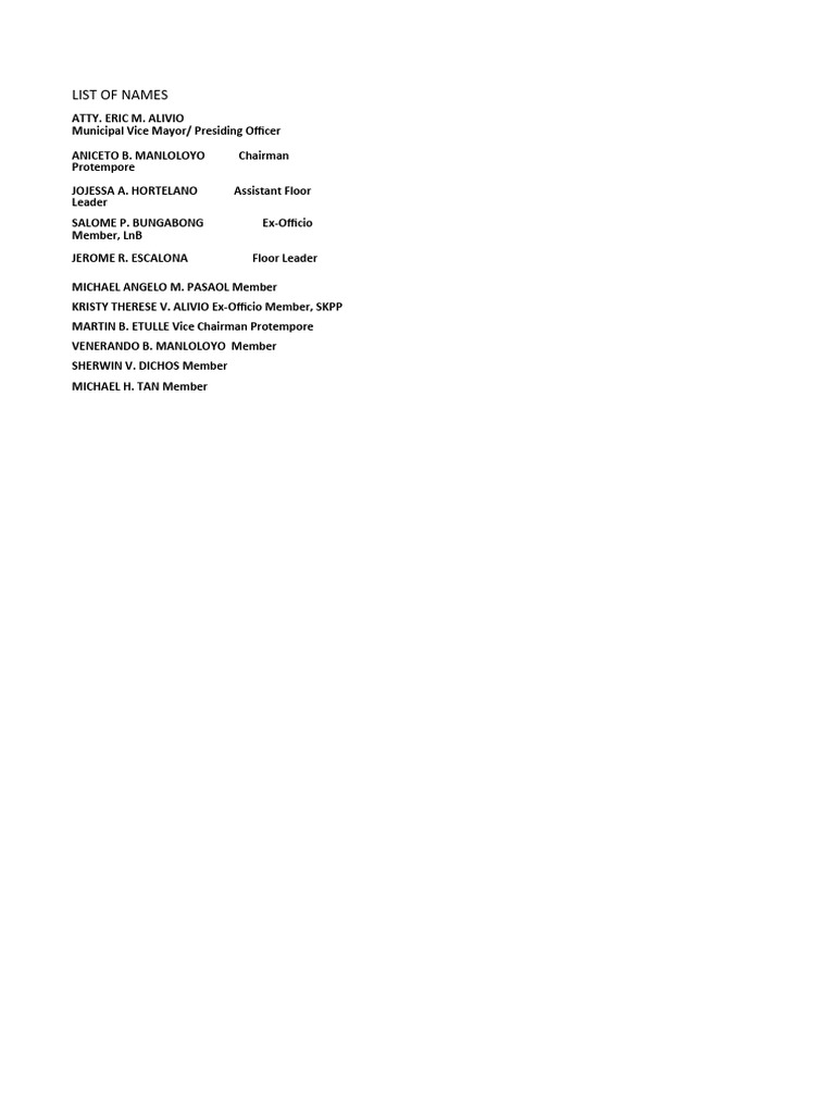 Local Government Officials List | PDF