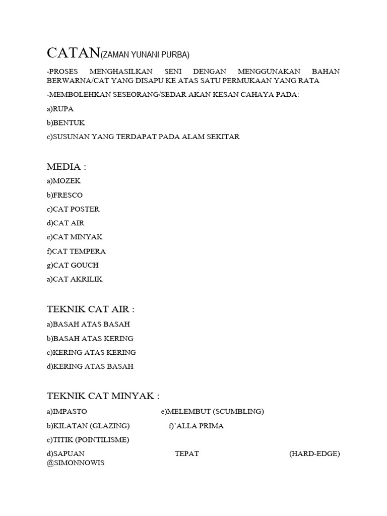 Nota Asas Seni Visual by Nowis | PDF