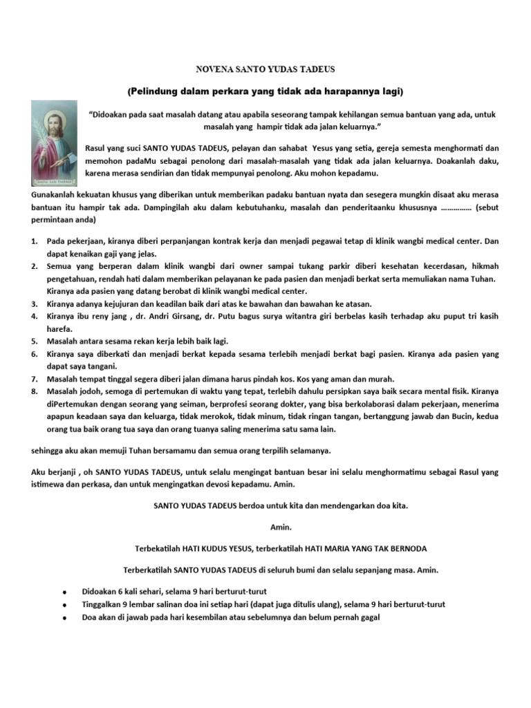 Dokumen - Tips - Novena Santo Yudas Tadeus 569ba0cc62140 | PDF